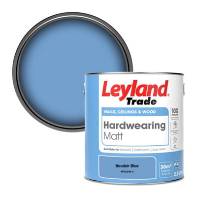 Leyland Trade Hardwearing Matt Emulsion Paint Boudoir Blue (PPG1244-4) 2.5L