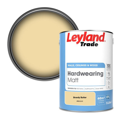 Leyland Trade Hardwearing Matt Emulsion Paint Brandy Butter (PPG12-01) 5L