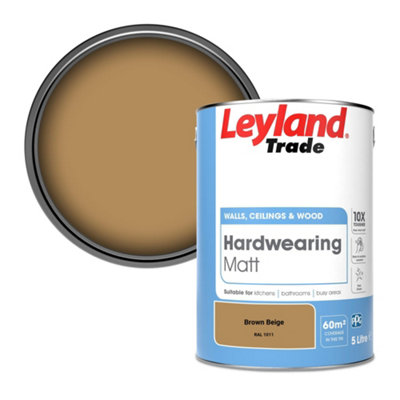 Leyland Trade Hardwearing Matt Emulsion Paint Brown Beige (RAL 1011) 5L