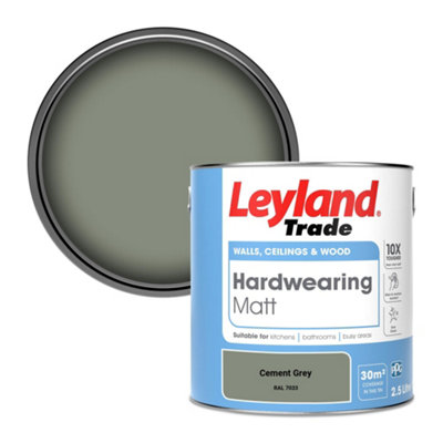Leyland Trade Hardwearing Matt Emulsion Paint Cement Grey (RAL 7033) 2.5L