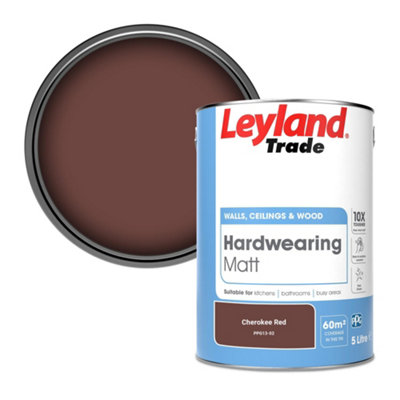 Leyland Trade Hardwearing Matt Emulsion Paint Cherokee Red (PPG13-02) 5L