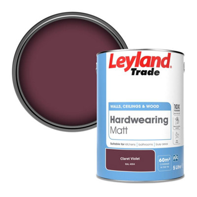 Leyland Trade Hardwearing Matt Emulsion Paint Claret Violet (RAL 4004) 5L