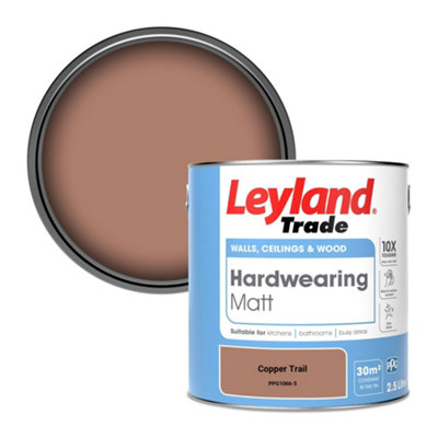 Leyland Trade Hardwearing Matt Emulsion Paint Copper Trail (PPG1066-5) 2.5L