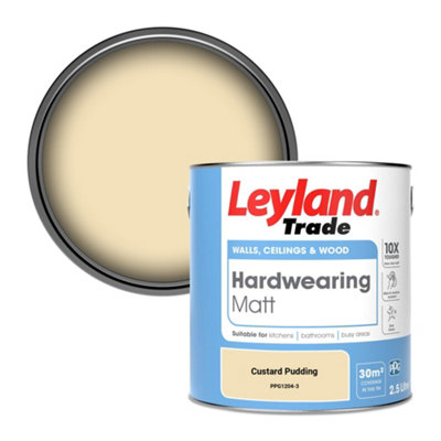 Leyland Trade Hardwearing Matt Emulsion Paint Custard Pudding (PPG1204-3) 2.5L