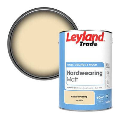 Leyland Trade Hardwearing Matt Emulsion Paint Custard Pudding (PPG1204 ...