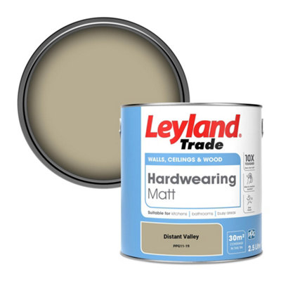 Leyland Trade Hardwearing Matt Emulsion Paint Distant Valley (PPG11-19 ...