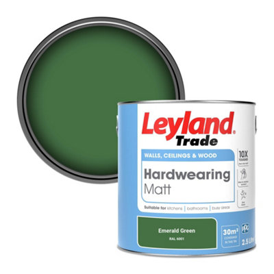 Leyland Trade Hardwearing Matt Emulsion Paint Emerald Green (RAL 6001) 2.5L