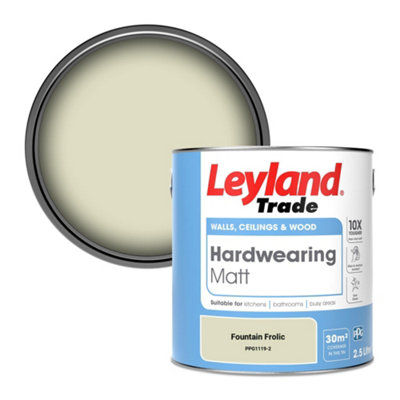 Leyland Trade Hardwearing Matt Emulsion Paint Fountain Frolic (PPG1119 ...
