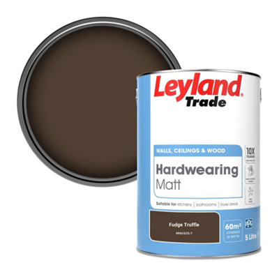 Leyland Trade Hardwearing Matt Emulsion Paint Fudge Truffle (PPG1075-7) 5L