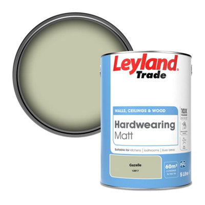 Leyland Trade Hardwearing Matt Emulsion Paint Gazelle (12B17) 5L