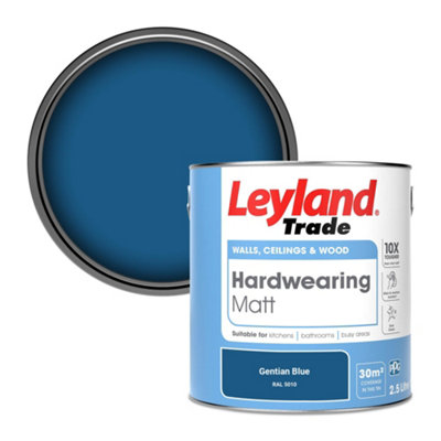 Leyland Trade Hardwearing Matt Emulsion Paint Gentian Blue (RAL 5010) 2.5L