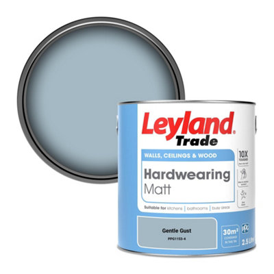Leyland Trade Hardwearing Matt Emulsion Paint Gentle Gust (PPG1153-4) 2.5L