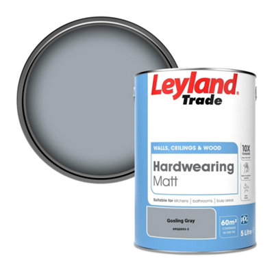 Leyland Trade Hardwearing Matt Emulsion Paint Gosling Gray (PPG0993-3) 5L