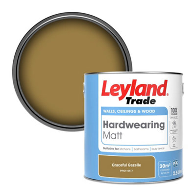 Leyland Trade Hardwearing Matt Emulsion Paint Graceful Gazelle (PPG1105 ...