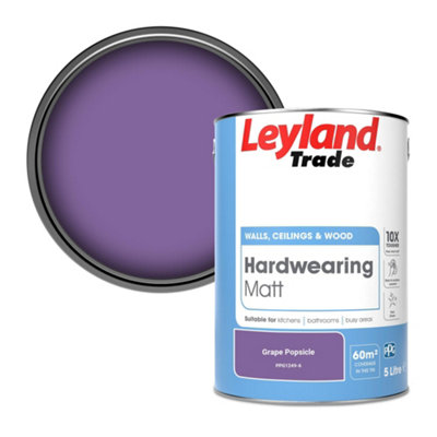 Leyland Trade Hardwearing Matt Emulsion Paint Grape Popsicle (PPG1249-6) 5L