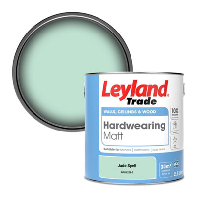 Leyland Trade Hardwearing Matt Emulsion Paint Jade Spell (PPG1228-2) 2.5L