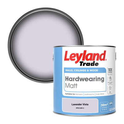 Leyland Trade Hardwearing Matt Emulsion Paint Lavender Vista (PPG1249-2 ...