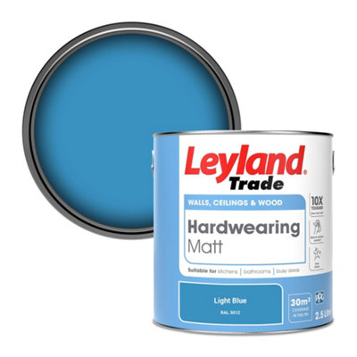 Leyland Trade Hardwearing Matt Emulsion Paint Light Blue (RAL 5012) 2.5L