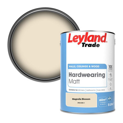 Leyland Trade Hardwearing Matt Emulsion Paint Magnolia Blossom (PPG1090 ...