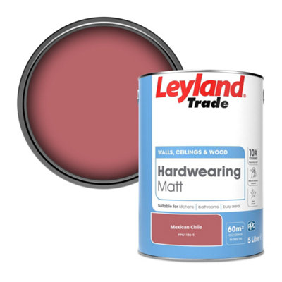 Leyland Trade Hardwearing Matt Emulsion Paint Mexican Chile (PPG1186-5) 5L