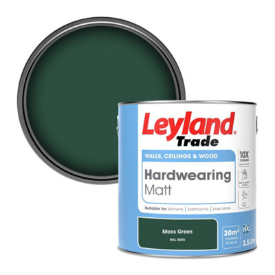 Leyland Trade Hardwearing Matt Emulsion Paint Moss Green (RAL 6005) 2.5L