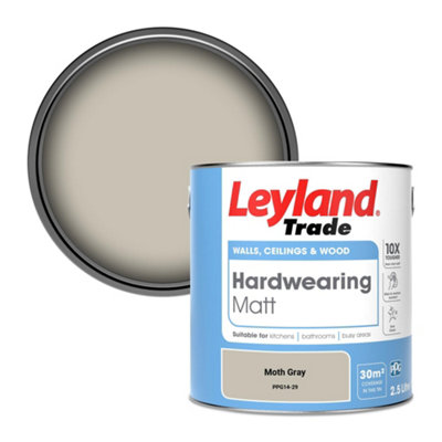 Leyland Trade Hardwearing Matt Emulsion Paint Moth Gray (PPG14-29) 2.5L