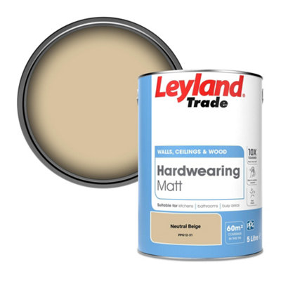 Leyland Trade Hardwearing Matt Emulsion Paint Neutral Beige (PPG12-31) 5L