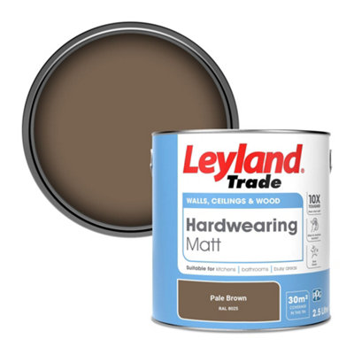 Leyland Trade Hardwearing Matt Emulsion Paint Pale Brown (RAL 8025) 2.5L
