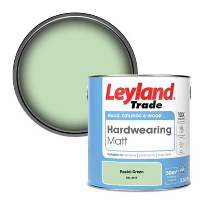 Leyland Trade Hardwearing Matt Emulsion Paint Pastel Green (RAL 6019) 2.5L