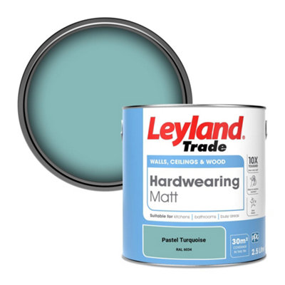 Leyland Trade Hardwearing Matt Emulsion Paint Pastel Turquoise (RAL ...