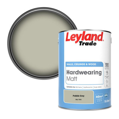 Leyland Trade Hardwearing Matt Emulsion Paint Pebble Grey (RAL 7032) 5L