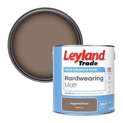 Leyland Trade Hardwearing Matt Emulsion Paint Peppered Pecan (PPG1074-5 ...
