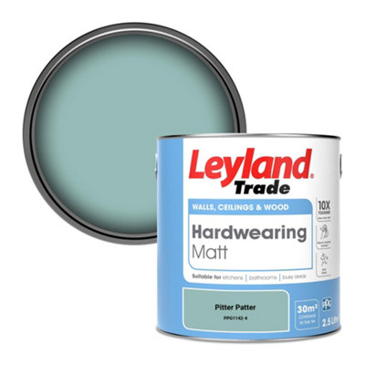 Leyland Trade Hardwearing Matt Emulsion Paint Pitter Patter (PPG1142-4 ...