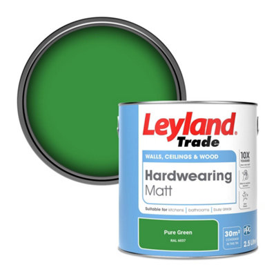Leyland Trade Hardwearing Matt Emulsion Paint Pure Green (RAL 6037) 2.5L