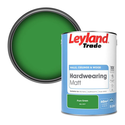 Leyland Trade Hardwearing Matt Emulsion Paint Pure Green (RAL 6037) 5L