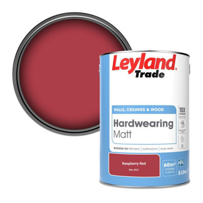 Leyland Trade Hardwearing Matt Emulsion Paint Raspberry Red (RAL 3027) 5L