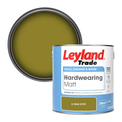 Leyland Trade Hardwearing Matt Emulsion Paint (S 3560-G70Y) 2.5L