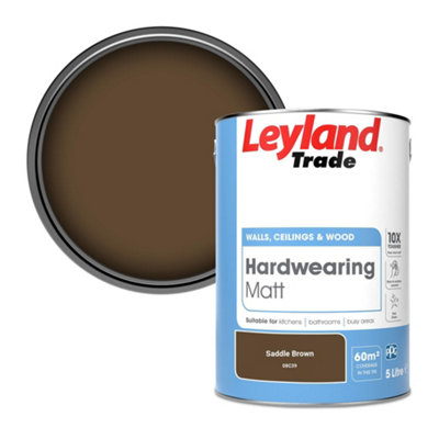Leyland Trade Hardwearing Matt Emulsion Paint Saddle Brown (08C39) 5L
