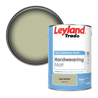 Leyland Trade Hardwearing Matt Emulsion Paint Sage Splendor (PPG1115-4) 5L