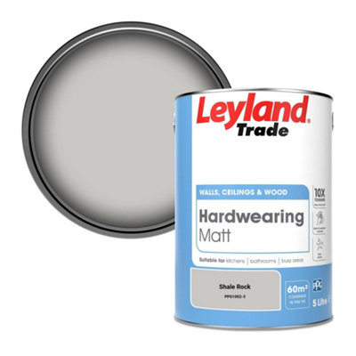 Leyland Trade Hardwearing Matt Emulsion Paint Shale Rock (PPG1002-3) 5L