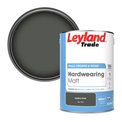 Leyland Trade Hardwearing Matt Emulsion Paint Umbra Grey (RAL 7022) 5L