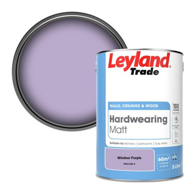 Leyland Trade Hardwearing Matt Emulsion Paint Windsor Purple (PPG1249-4) 5L