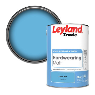 Leyland Trade Hardwearing Matt Emulsion Paint Xavier Blue (PPG1240-4) 5L