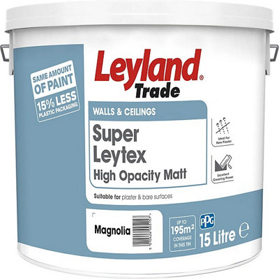 Leyland Trade Super Leytex Matt Magnolia Paint - 15L