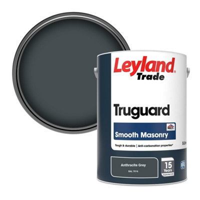 Leyland Trade Truguard Smooth Masonry Paint Anthracite Grey (RAL 7016) 5L