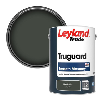 Leyland Trade Truguard Smooth Masonry Paint Black Olive (RAL 6015) 5L