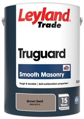 Leyland Trade Truguard Smooth Masonry Paint Brown Sand (PPG1073-5) 5L