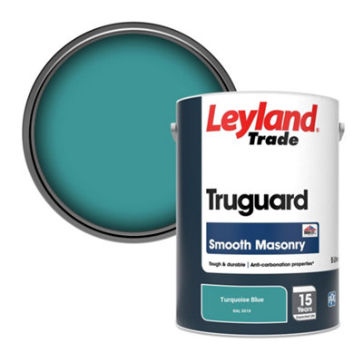 Leyland Trade Truguard Smooth Masonry Paint Turquoise Blue (RAL 5018) 5L
