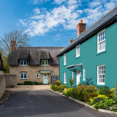 Leyland Trade Truguard Smooth Masonry Paint Turquoise Blue (RAL 5018) 5L