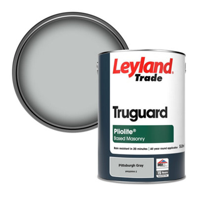 LEYLAND TRADE TRUGUARD SMOOTH PLIOLITE MASONRY PAINT PITTSBURGH GRAY ...